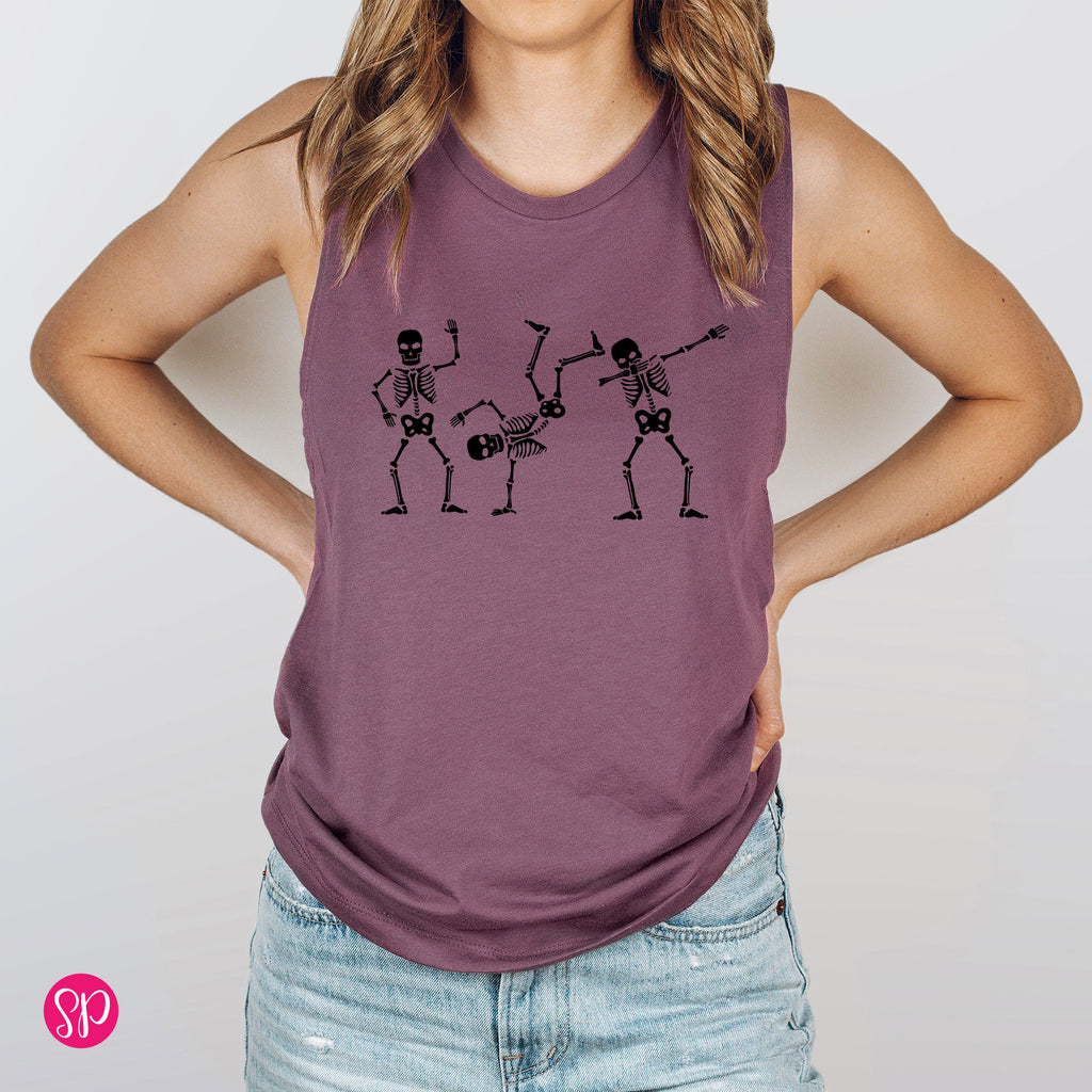 Dancing Skeletons Muscle Tee – Spunky Pineapple